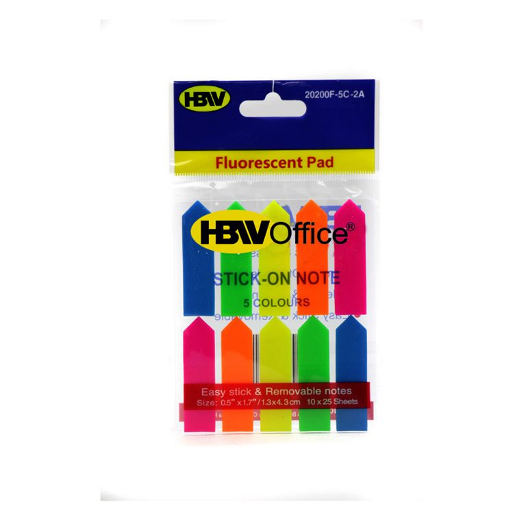 HBW OFFICE FLUORESCENT PAD - 5 in 1 COLOR -(Pointed) - HBW