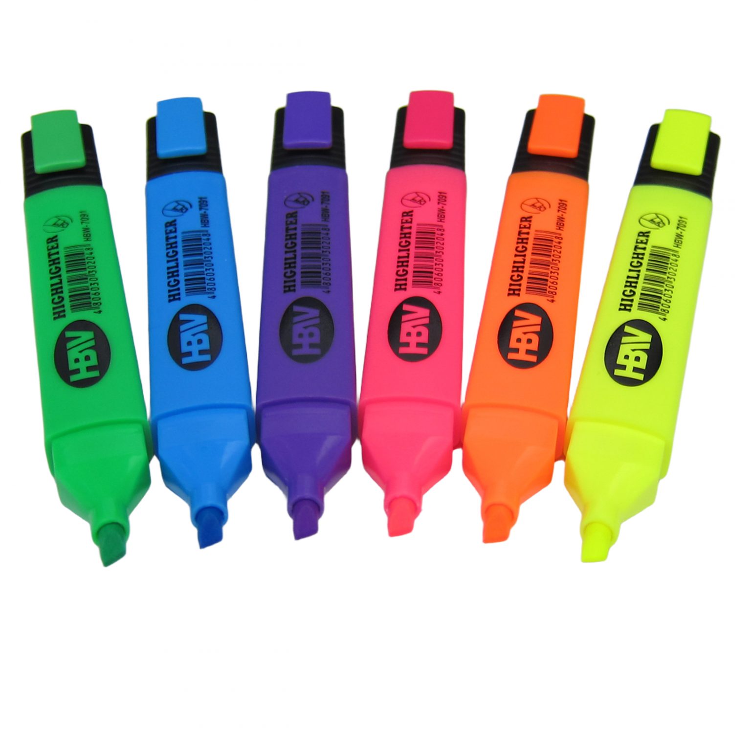 HBW NEON HIGHLIGHTER SET 6’s (Pink, Orange, Yellow, Green, Blue, Violet ...