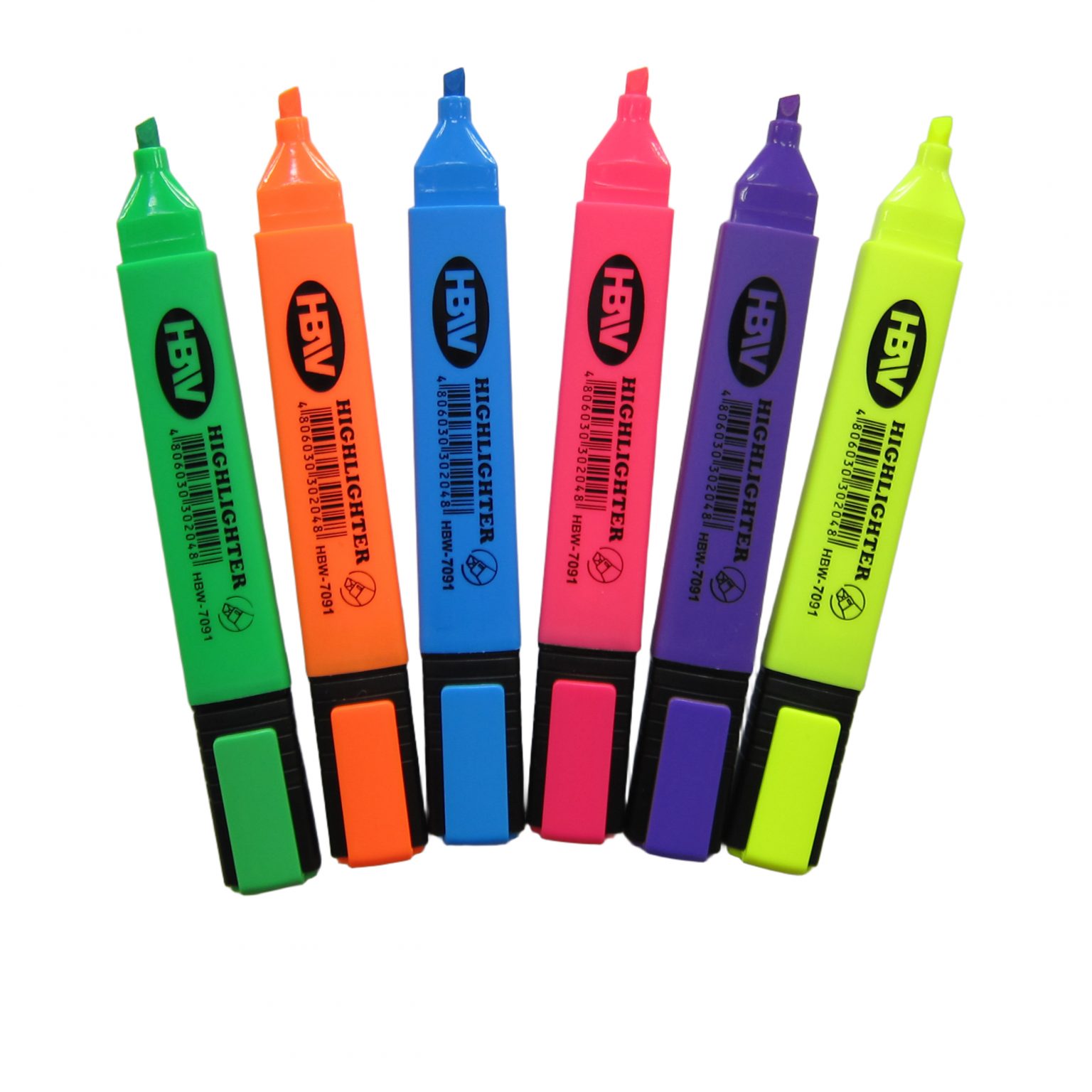 HBW NEON HIGHLIGHTER SET 6’s (Pink, Orange, Yellow, Green, Blue, Violet ...